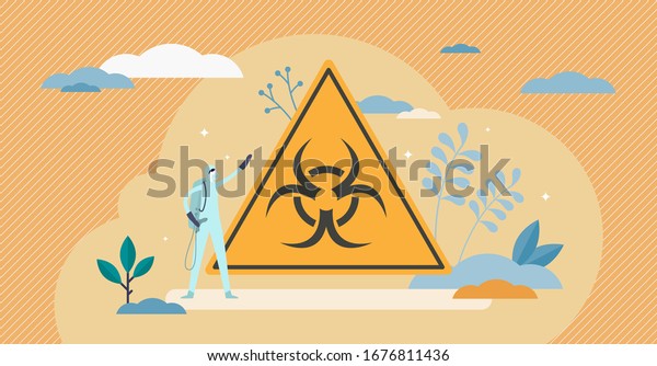 Virus infection outbreak sign vector illustration. COVID-19 flat tiny ...
