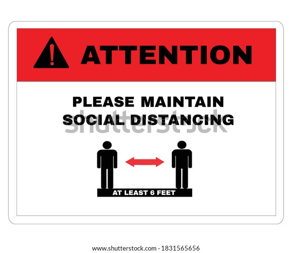 Virus Prevention Signs Physical Distancing Sign Stock Vector (Royalty ...