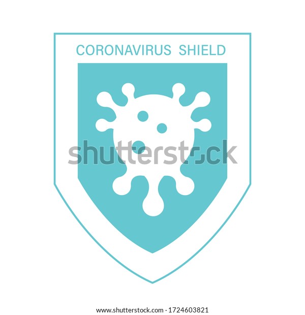 Virus Protection Shield Icon Microbe Shape Stock Vector (Royalty Free ...