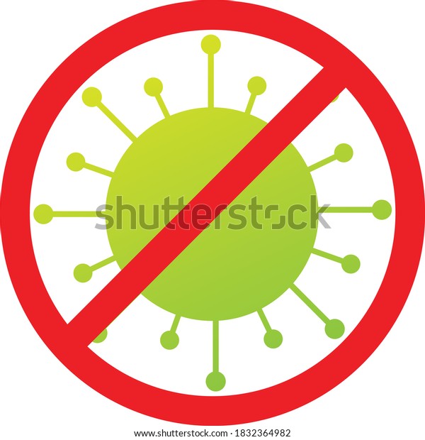 Virus Stop Sign Vector Illustration Stock Vector (Royalty Free) 1832364982