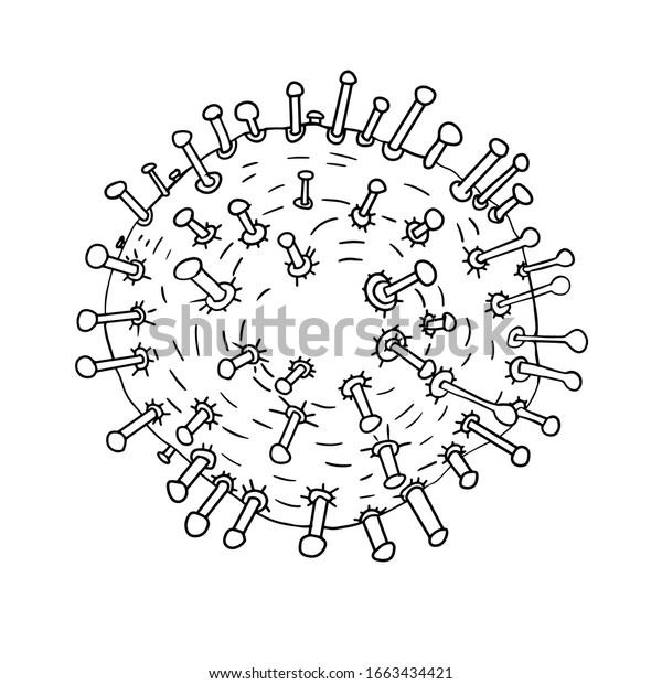 Virus Vector Drawing Isolated On White Stock Vector (Royalty Free ...
