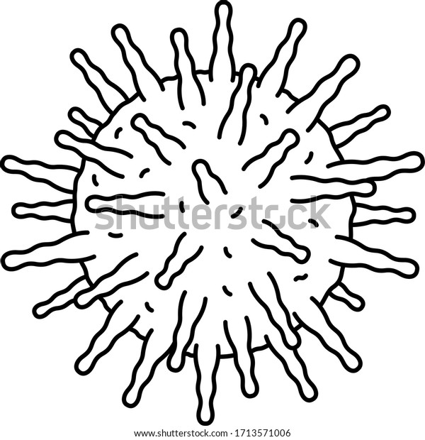 Virus Vector Outline Icon Stock Vector (Royalty Free) 1713571006