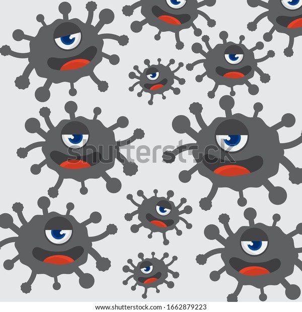 Viruses Cartoon Bacteria Character Bacterial Infection Stock Vector ...