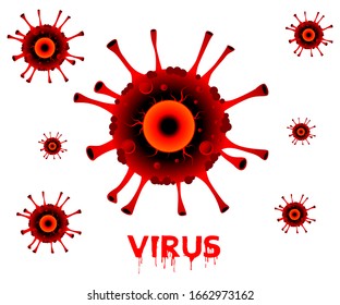 Viruses Sign Vector Corona Bacteria Infections Stock Vector (Royalty ...