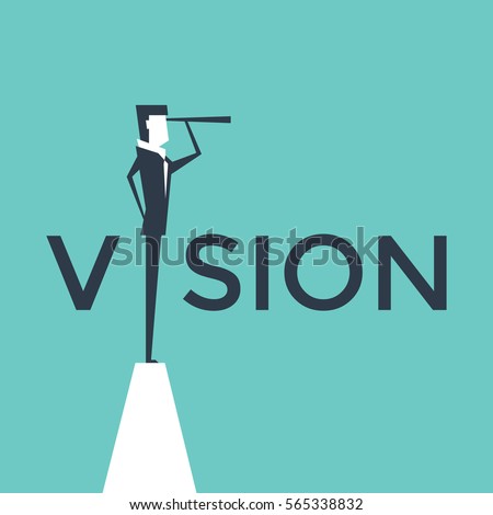 Vision Concept Vector Illustration Business Man Vector de stock (libre ...