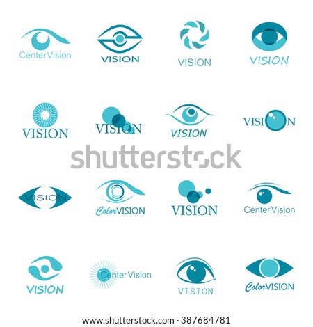 Vision Icons Set Isolated On White Stock Vector (Royalty Free ...