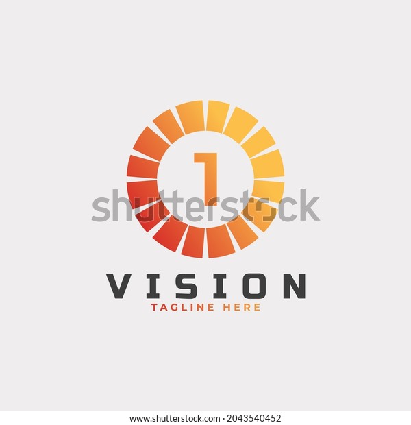 Vision Number 1 Logo Design Template Stock Vector (Royalty Free ...