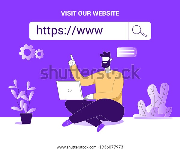 Visit Our Website Illustration Concept Vector Stock Vector (Royalty ...