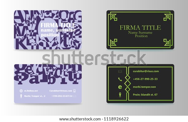 Visiting Cards Set Collection Business Card Stock Vector (Royalty Free ...
