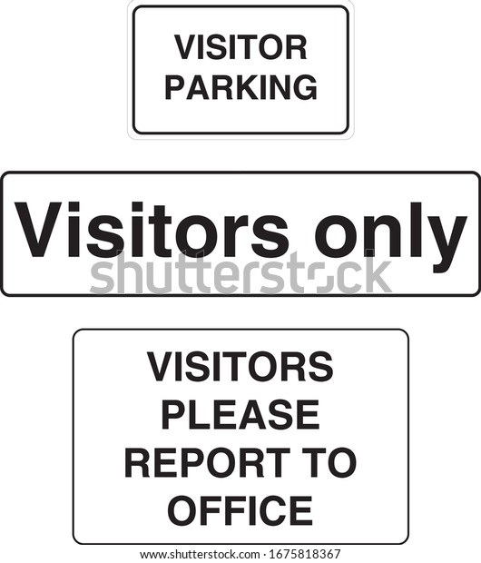 Visitors Parking Only Sign Board Stock Vector (Royalty Free) 1675818367