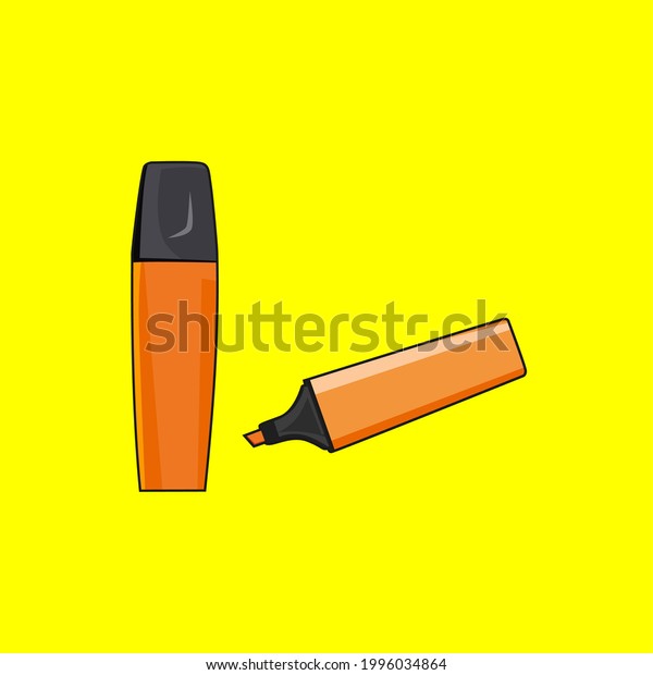 Visual Design Clip Art Highlighter Orange Stock Vector (Royalty Free ...