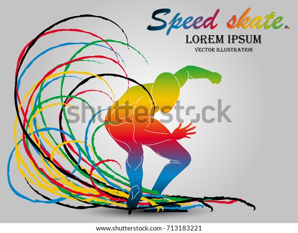 Visual Drawing Beautiful Sport Speed Ice: เวกเตอร์สต็อก (ปลอดค่า ...