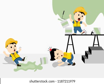 Visual Drawing Cartoon Accident Construction Industrial Stock Vector ...