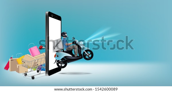 Visual Drawing Freight By Ordering Through Stock Vector (Royalty Free ...