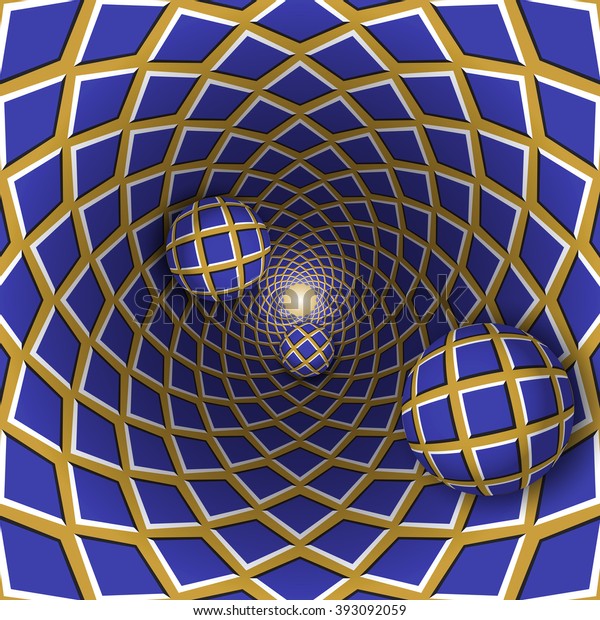 Visual Illusion Illustration Three Checkered Balls Stock Vector ...