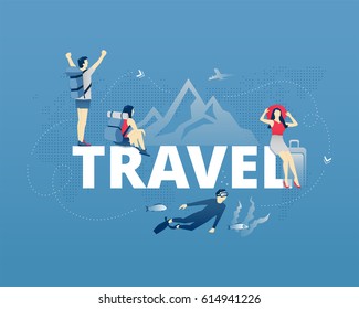 Visual Metaphor World Traveling Exploring Vacation Stock Vector ...