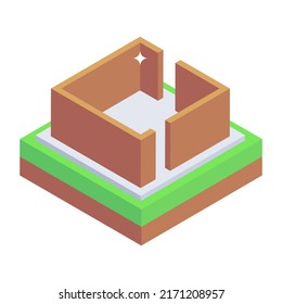 Visually Appealing Isometric Icon Land Foundation Stock Vector (Royalty ...