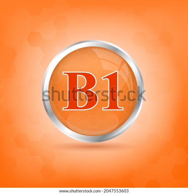 Vitamin B1 Icon Structure Orange Substance Stock Vector (Royalty Free ...