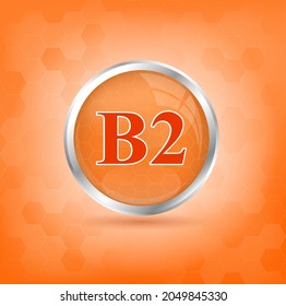 Vitamin B2 Icon Structure Orange Substance Stock Vector (Royalty Free ...