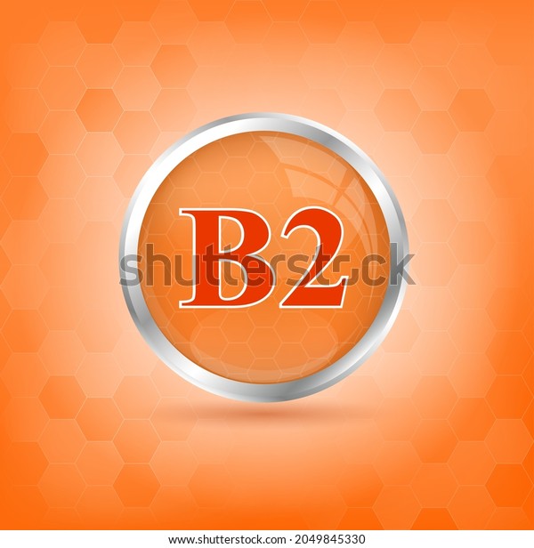 Vitamin B2 Icon Structure Orange Substance Stock Vector (Royalty Free ...