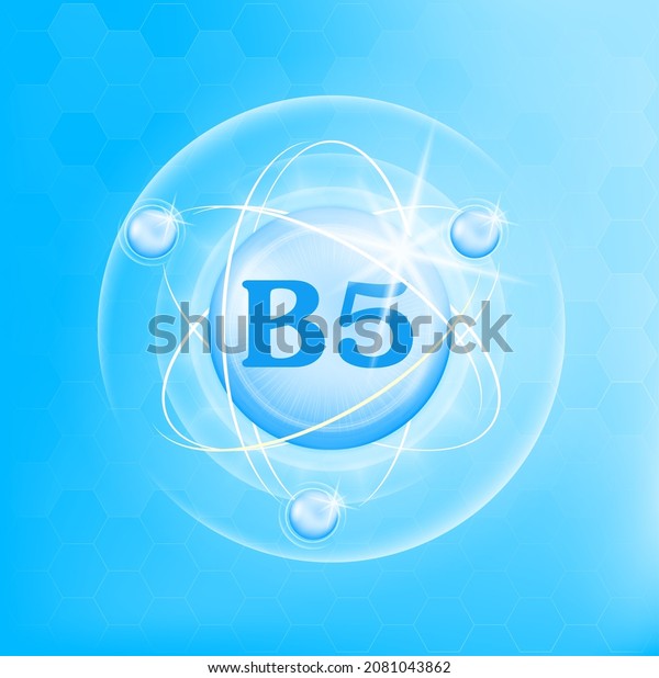 Vitamin B5 Icon Structure Light Blue Stock Vector (Royalty Free ...