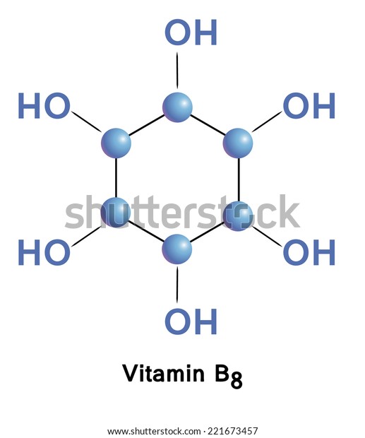 Vitamin b8 chemical formula, molecule structure, medical vector ...