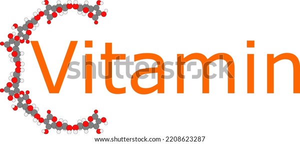 Vitamin C Chemical Structure Cshape Molecular Stock Vector (Royalty ...