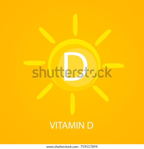 Vitamin D Icon Sun Vector Illustration Stock Vector (Royalty Free ...