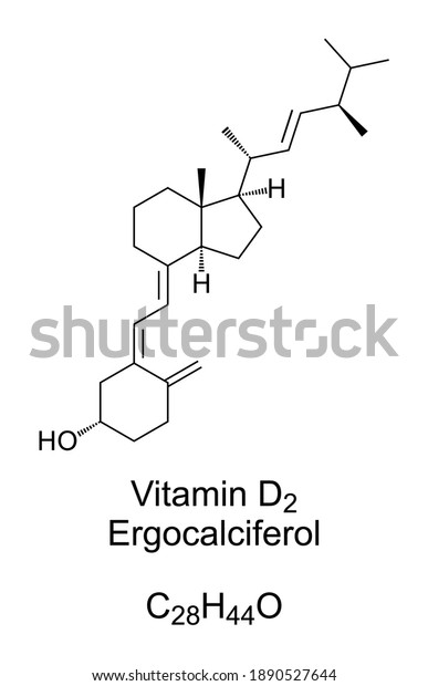 Vitamin D2 Ergocalciferol Chemical Structure Found Stock Vector ...