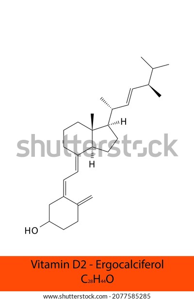 Vitamin D2 Ergocalciferol Skeletal Structure Molecular Stock Vector ...