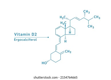 Vitamin D2 Ergocalciferol Structural Chemical Formula Stock Vector ...