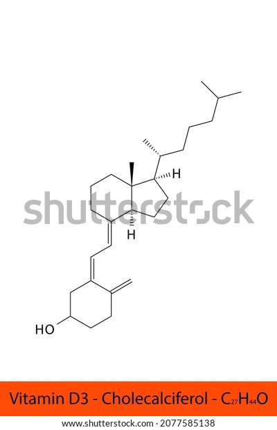 Vitamin D3 Cholecalciferol Skeletal Structure Molecular Stock Vector ...