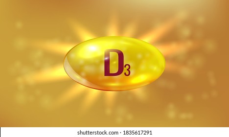 Vitamin D3 Drop Pill Capsule Cholecalciferol Stock Vector (Royalty Free ...