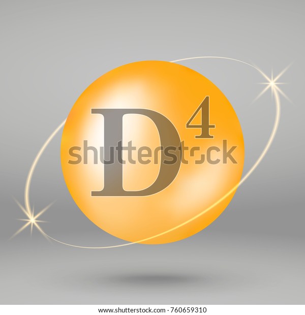 Vitamin D4 Gold Icon Drop Pill Stock Vector (Royalty Free) 760659310 ...