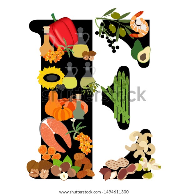 Vitamin E Illustration On White Background Stock Vector (Royalty Free ...