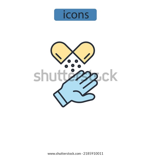Vitamin Icons Symbol Vector Elements Infographic: เวกเตอร์สต็อก (ปลอด ...