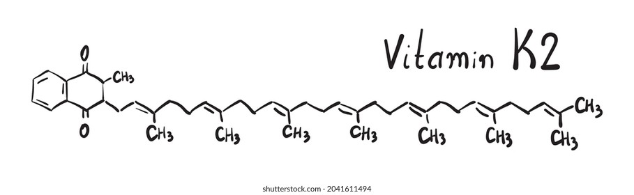Vitamin K2 Molecule Formula Hand Drawn Stock Vector (Royalty Free ...