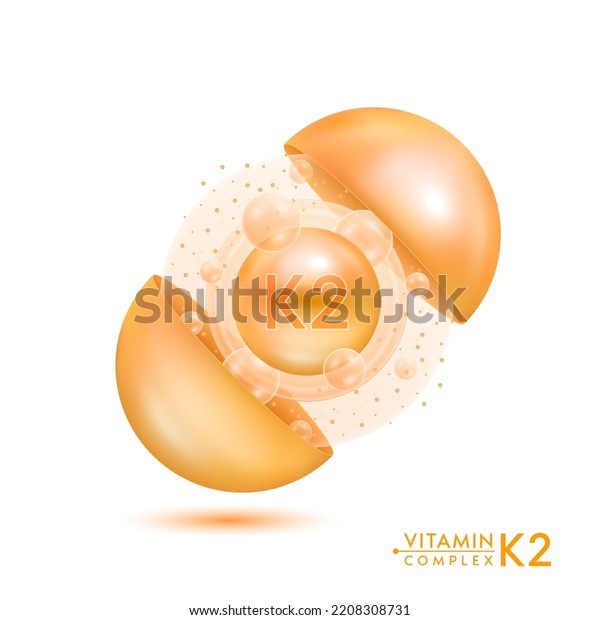 Vitamin K2 Shining Pill Capsule Skincare Stock Vector (Royalty Free ...