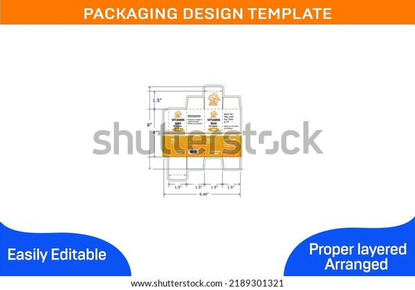 Vitamin Tablet Box Packaging Design Template: เวกเตอร์สต็อก (ปลอดค่า ...