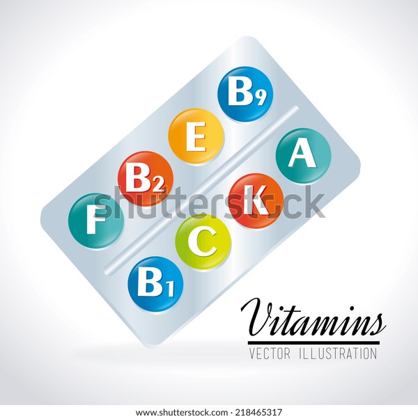 Vitamins Design Over White Background Vector Stock Vector (Royalty Free ...