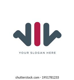 Viv Letter Logo Design Creative Intersected Stock Vector (Royalty Free ...
