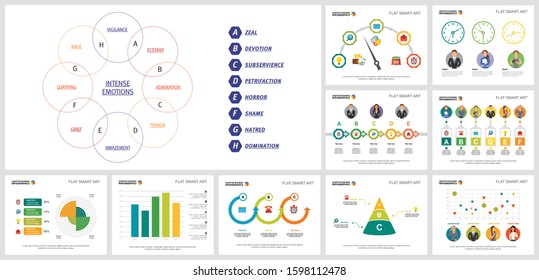 Vivid Business Chart Template Set Teamwork Stock Vector (Royalty Free ...