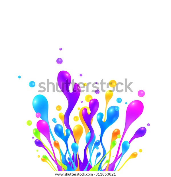 Vivid Colors Vector Paint Splash Isolated: vector de stock (libre de ...