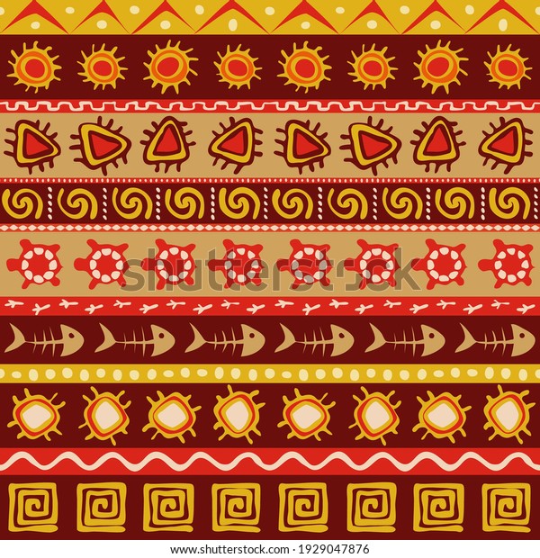 Vivid Ethnic Seamless Borders Set Abstract Stock Vector (Royalty Free ...