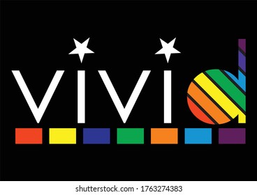 Vivid Rainbow Vector Logo Stars Stock Vector (Royalty Free) 1763274383 ...