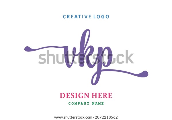 Vkp Lettering Logo Simple Easy Understand Stock Vector (Royalty Free ...