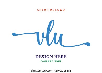 Vlu Lettering Logo Simple Easy Understand Stock Vector (Royalty Free ...