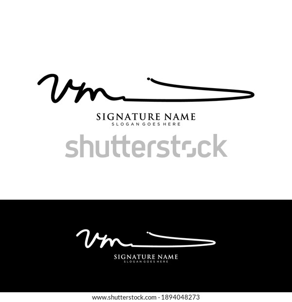 Vm Initial Letter Handwriting Signature Logo Stock Vector (Royalty Free ...