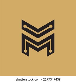 Vm Mv Letter Gold Tech Logo Stock Vector (Royalty Free) 2197349439 ...
