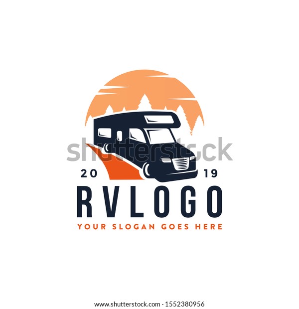 Vntage Retro Rv Camper Van Logo Stock Vector (Royalty Free) 1552380956
